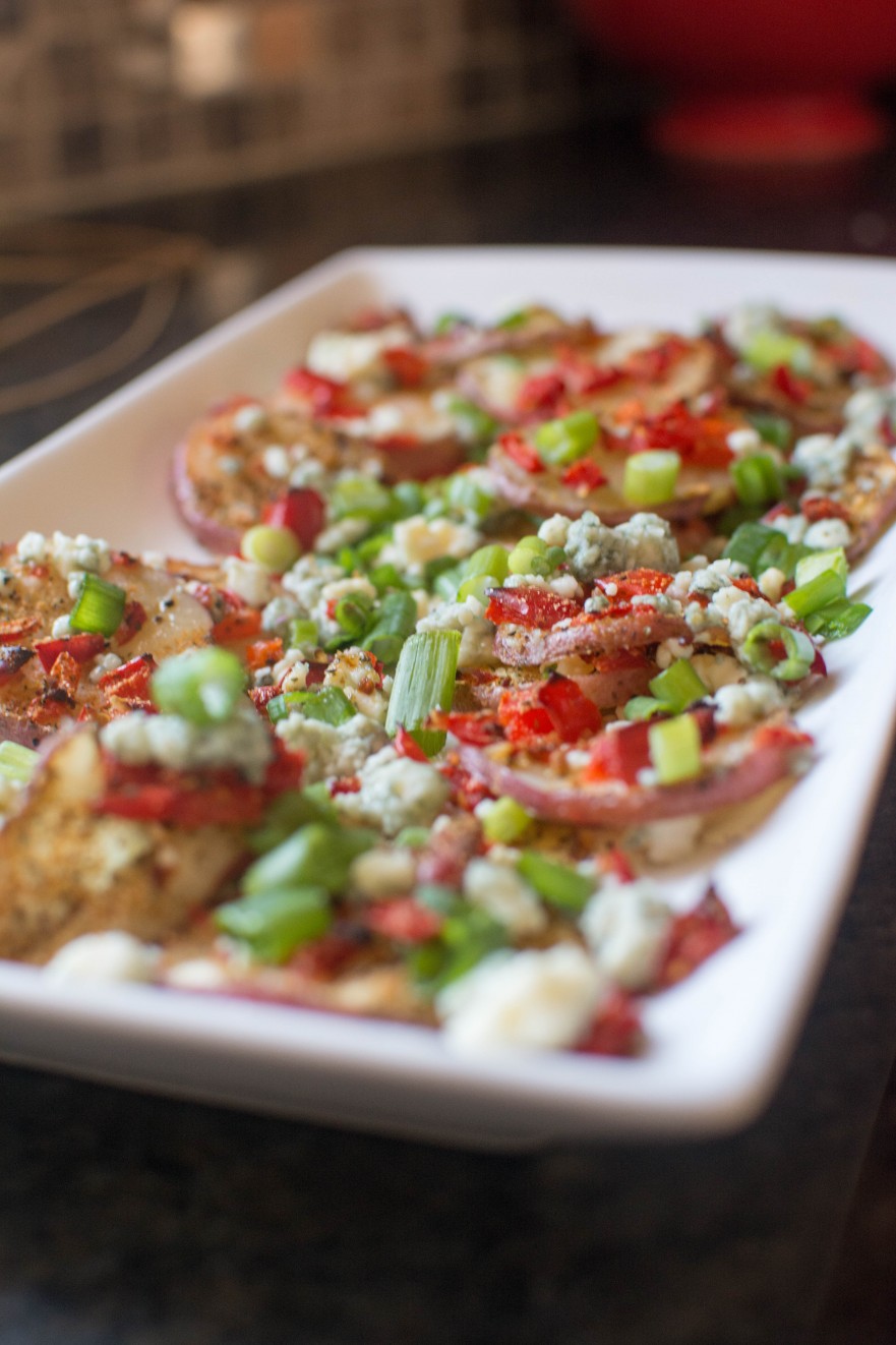 Roasted Red Potato Nachos with Blue Cheese - Stirlist