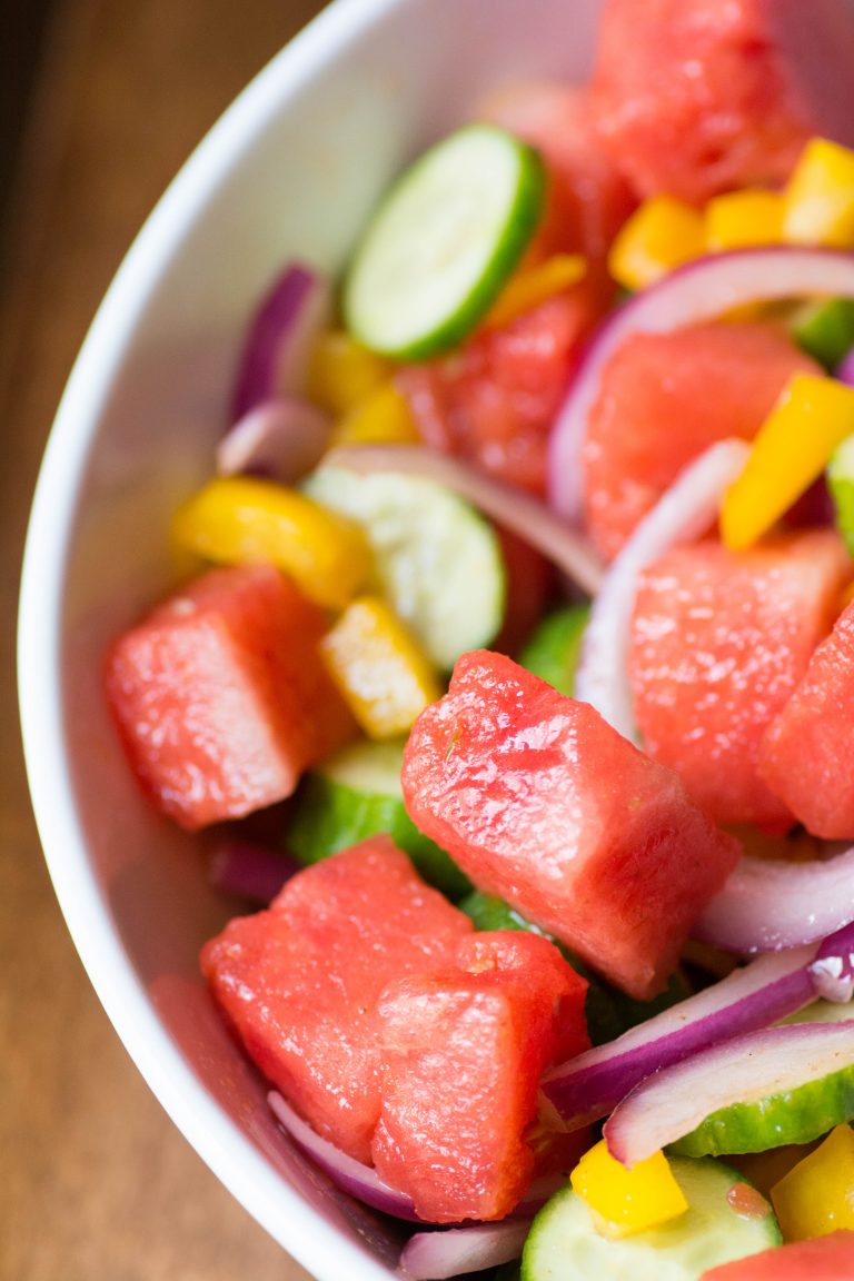 Watermelon and Crunchy Cucumber Salad - Stirlist